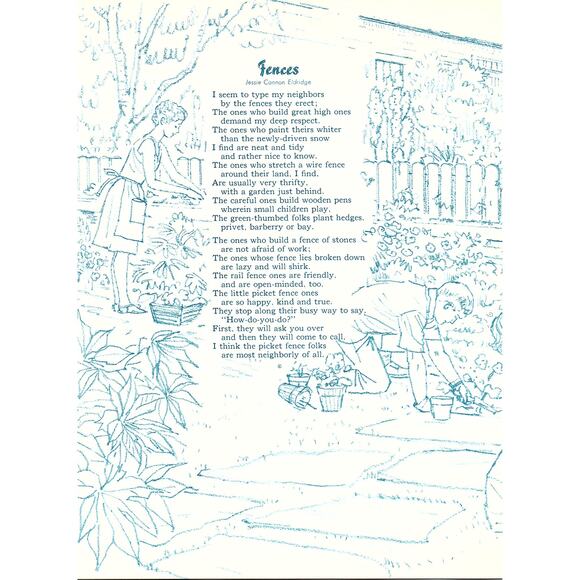 None and/or Unknown | Other | Fences Jessie Cannon Eldridge 97s Poem ...